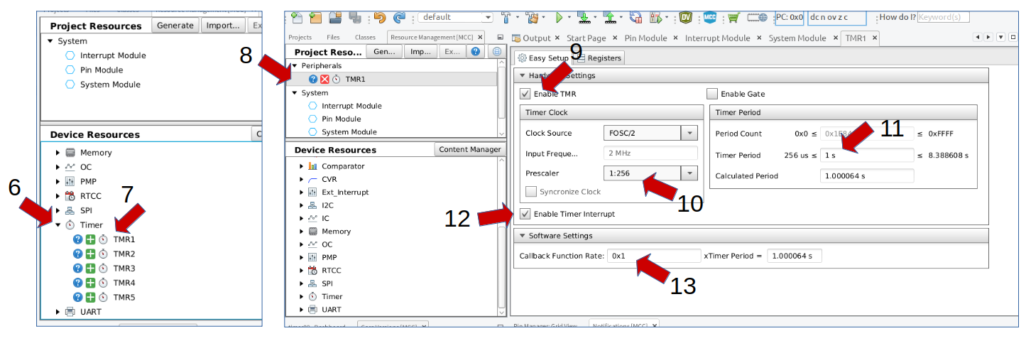 mplab-code-configurator-timer